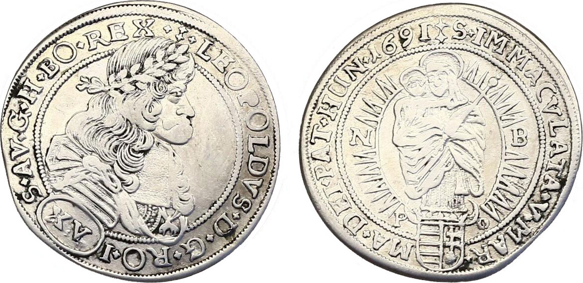RDR XV Kreuzer 1691 NS-PO Leopold I. (1657 - 1705) ss+ | MA-Shops