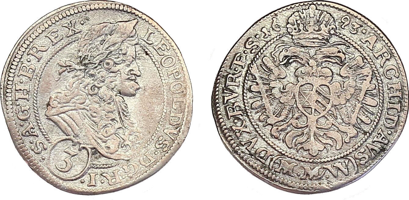RDR Groschen 1693 MMW Breslau Leopold I. (1657 - 1705) ss-vz | MA-Shops
