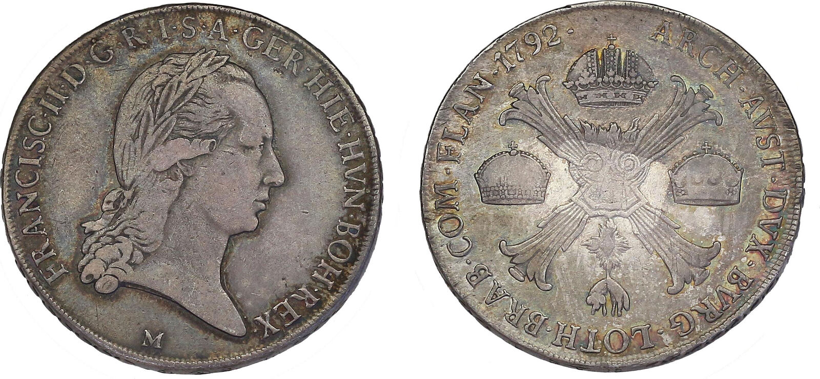 RDR Kronentaler 1792 M Franz II./I. (1792 - 1835) ss, dunkle Tönung | MA-Shops