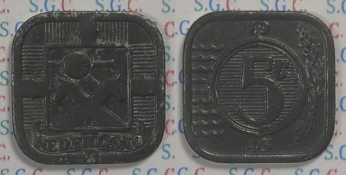 Niederlande 5c 1943 (selten!) ca. vz, fehlerfrei, ohne Korrosion! | MA ...