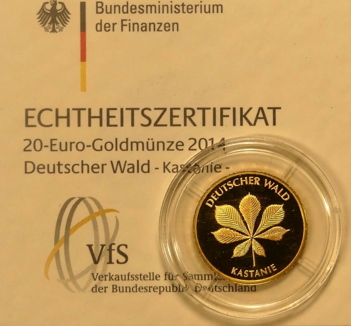 Bundesrepublik €20 Kastanie 2014-F LAGER-RÄUMUNG ! Deutscher Wald ...