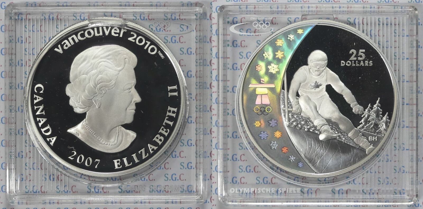 Kanada 25 Dollars 2007 Königin Elizabeth II - Alpine Skiing PP im ...