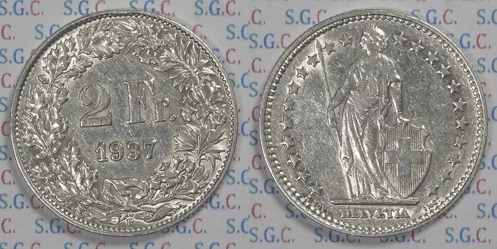 Schweiz 2 Franken 1937-B Helvetia vz, leichter Randfehler | MA-Shops