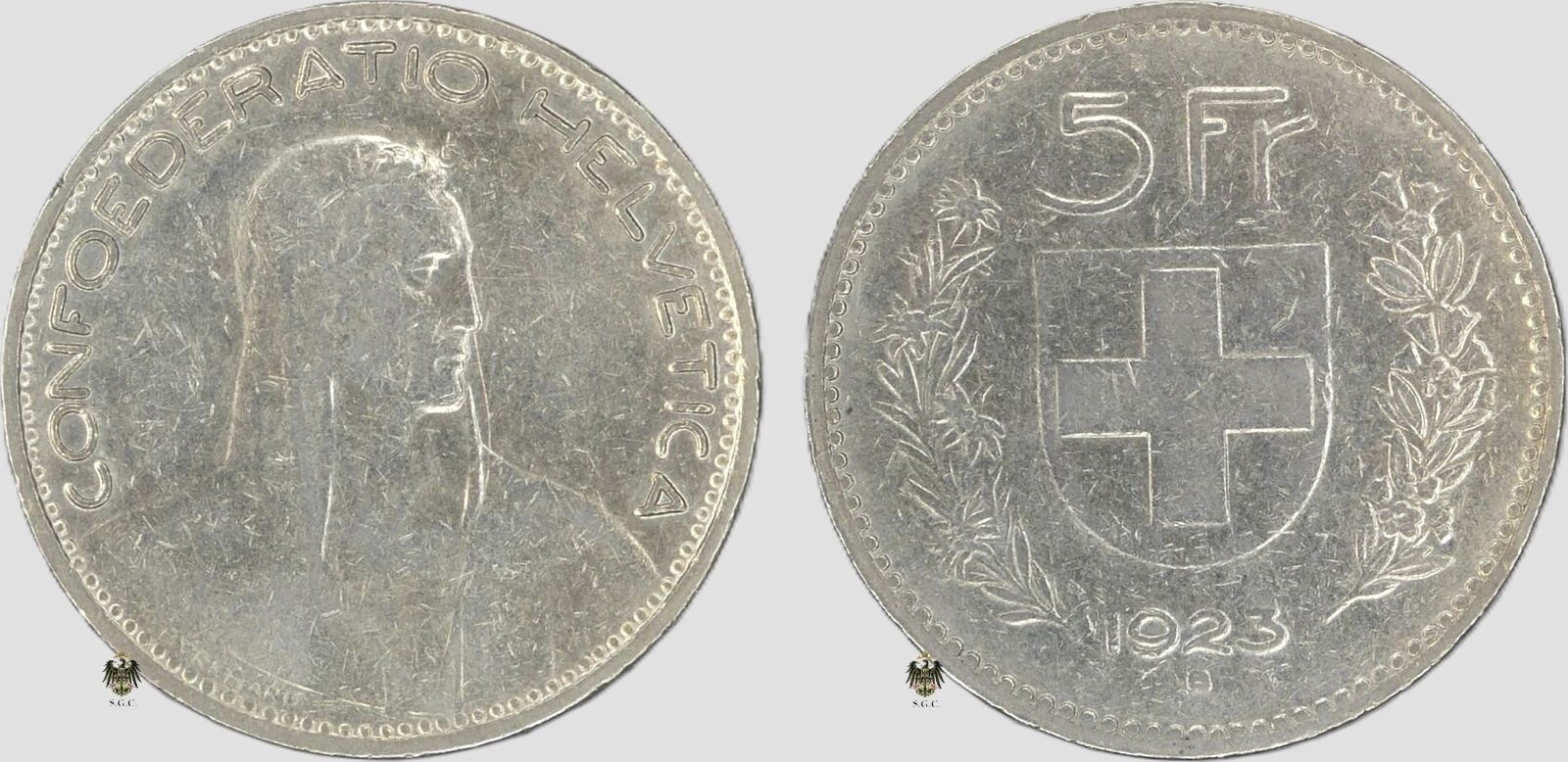 Schweiz 5 Franken 1923-B Alphirte - 3 Sterne links vom Kopf ss-vz | MA-Shops