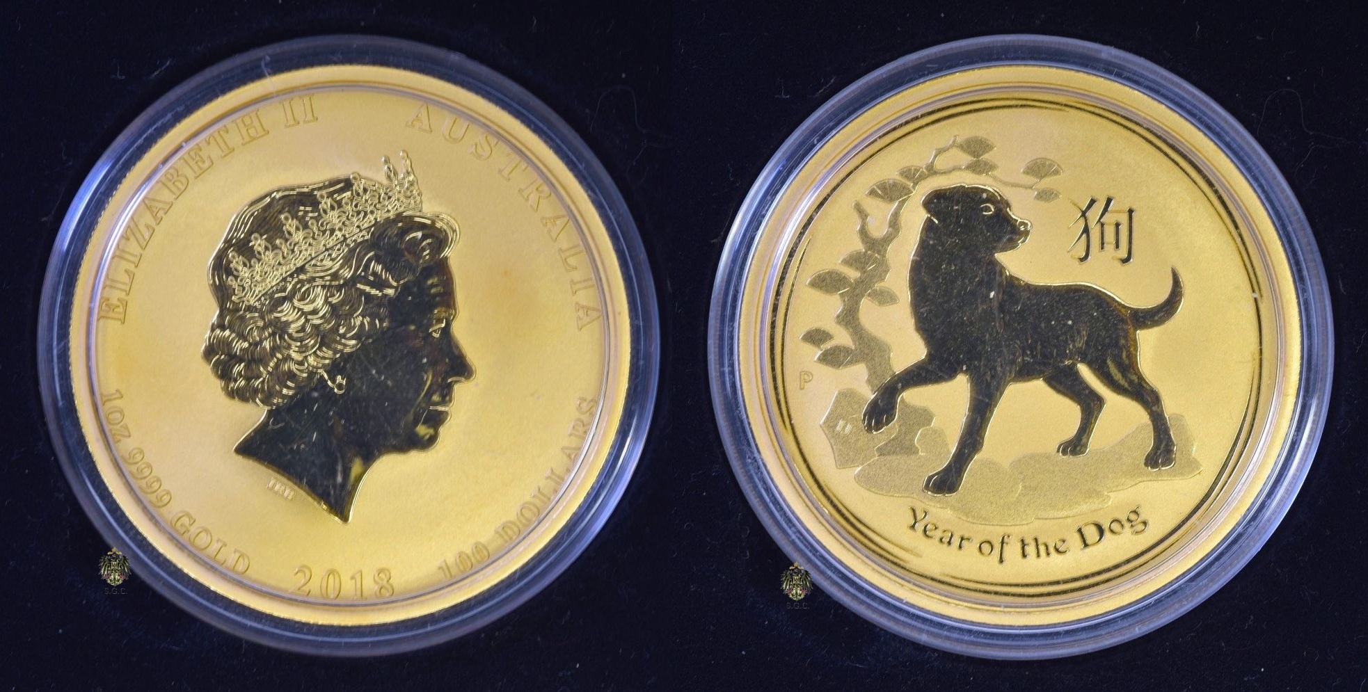 Australien 100 Dollars (1 Unze) 2018 Jahr der hund Reverse Proof im ...