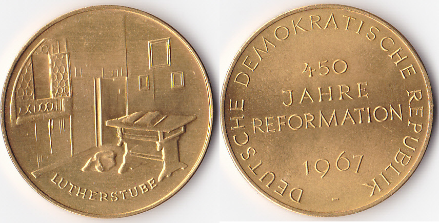 DDR, Goldmedaille,sehr selten in Gold, 1967, 450 Jahre Reformation ...