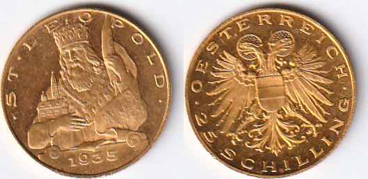 Österreich, 25 Schilling, 1935, 1. Republik,1918-1938,St. Leopold, vorzüglich-prägefrisch, | MA ...