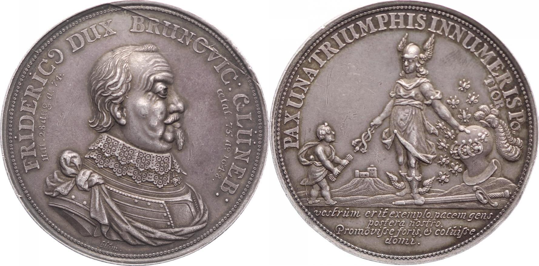Braunschweig-Lüneburg-Celle Silbermedaille 1648 Friedrich von Celle 1636-1648. Üblicher ...