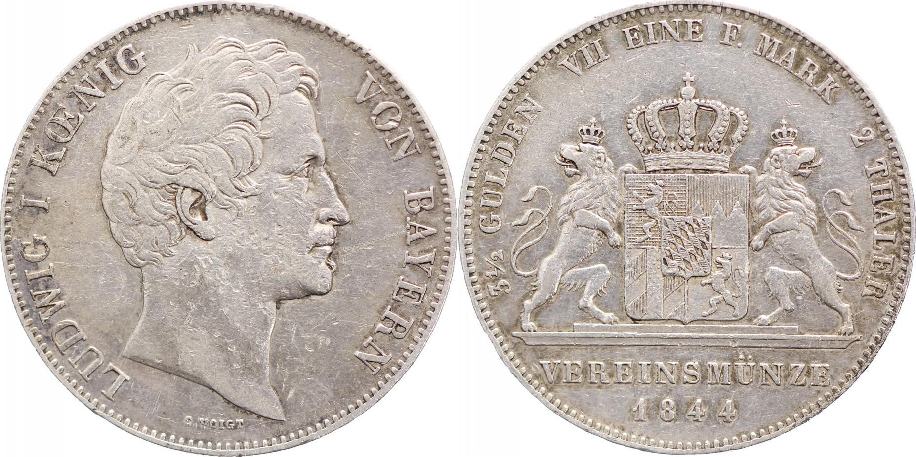 Bayern Vereinsdoppeltaler 1844 Ludwig I. 1825-1848. Kl.Kratzer, sehr schön | MA-Shops