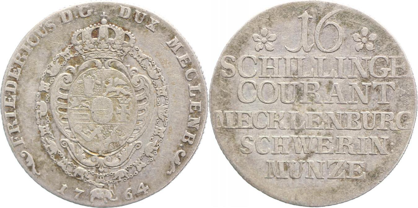 Mecklenburg-Schwerin 16-Schilling 1764 Friedrich 1756-1785. sehr schön | MA-Shops