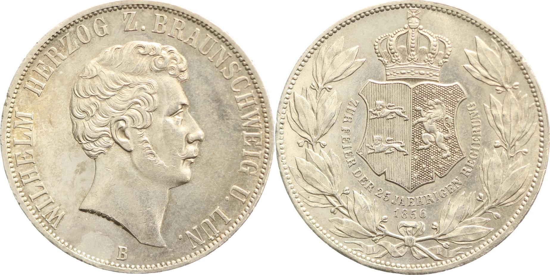 Braunschweig-Wolfenbüttel Vereinsdoppeltaler 1856 B Wilhelm 1831-1884. vorzüglich+ | MA-Shops