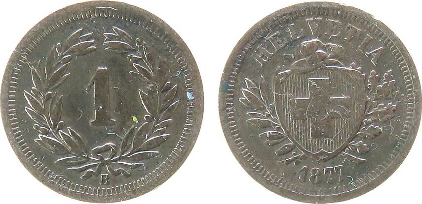 Schweiz 1 Rappen 1877 Br HMZ 1215 ss | MA-Shops