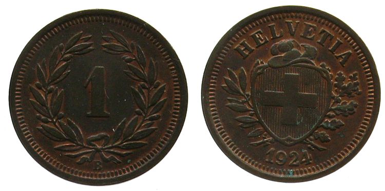Schweiz 1 Rappen 1924 Br HMZ 1215 vz | MA-Shops