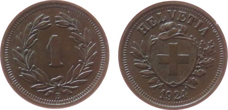 Schweiz 1 Rappen 1924 Br HMZ 1215 vz | MA-Shops