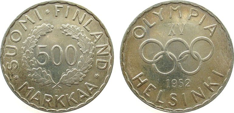 Finnland 500 Markka 1952 Ag Olympiade vz-unc | MA-Shops