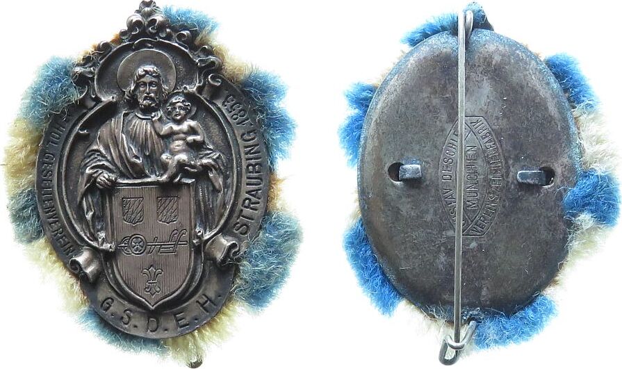 Städte Abzeichen 1853 Bronze versilbert Straubing - Katholischer ...