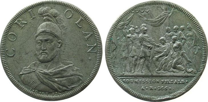 Italien Medaille o.J. Zinn Coriolan, Serie auf römische Personen, v ...