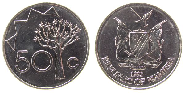 Namibia 50 Cent 1993 Ni-St Baum unz | MA-Shops
