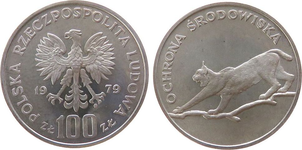 Polen 100 Zlotych 1979 Ag Luchs, Patina, Parch. 286 pp | MA-Shops