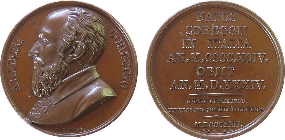 Suitenmedaille 1822 Bronze Correggio Antonio Allegri da (1494-1534 ...