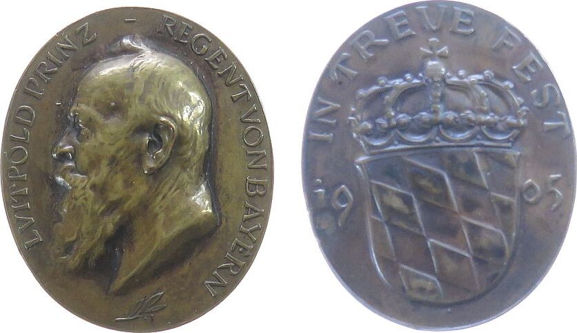 Medaille 1905 Bronze Luitpold Prinzregent von Bayern - auf sein ...