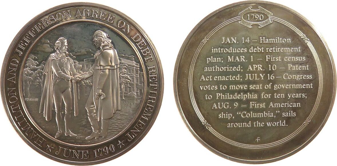 USA Medaille ohne Jahr Bronze Kompromiss von 1790 - auf den Kompromiss ...