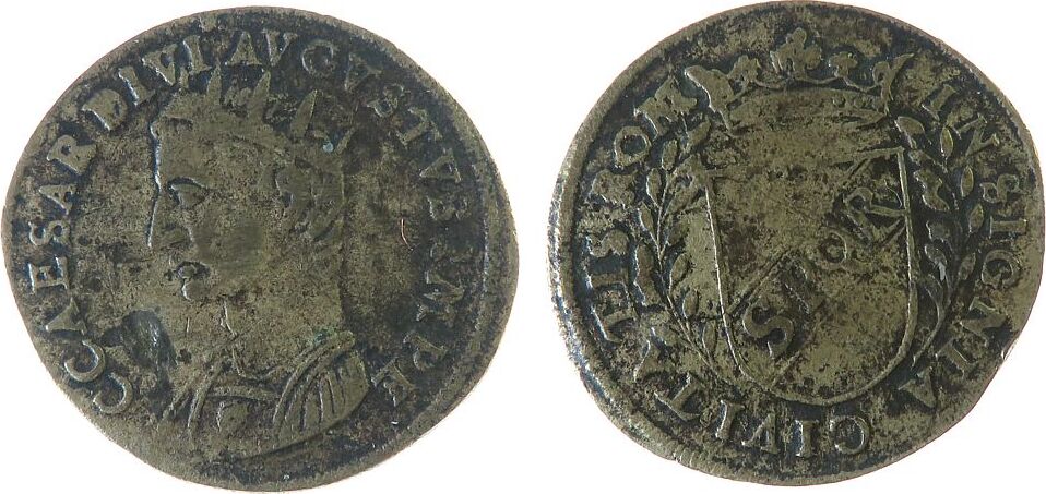 Italien Jeton o.J. Messing Cäsar, Büste von Cäsar mit Krone nach links ...