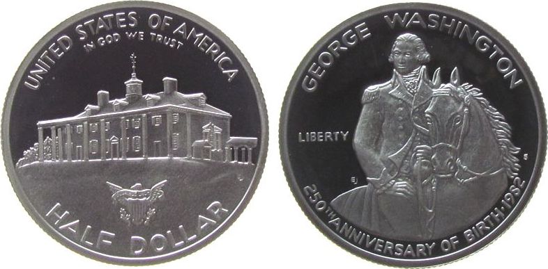 USA 1/2 Dollar 1982 Ag Washington pp | MA-Shops