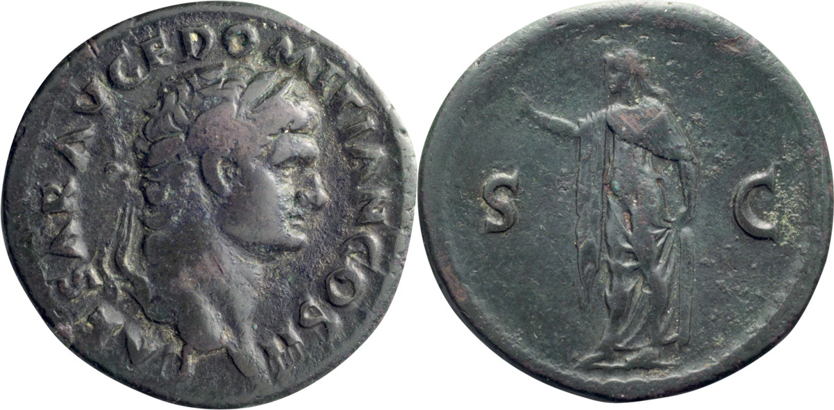Ancient Roman 73-74 AD Domitian as Caesar. 40-as | MA-Shops