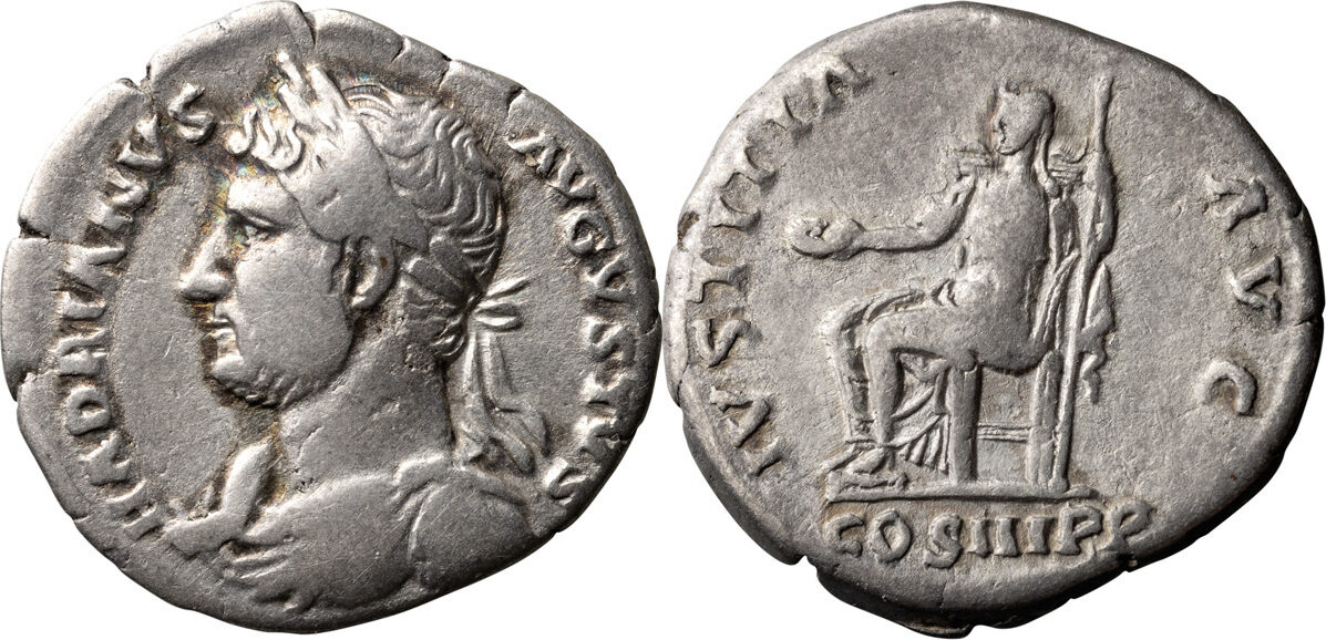Ancient Roman c. 129-31 AD Hadrian. Denarius | MA-Shops