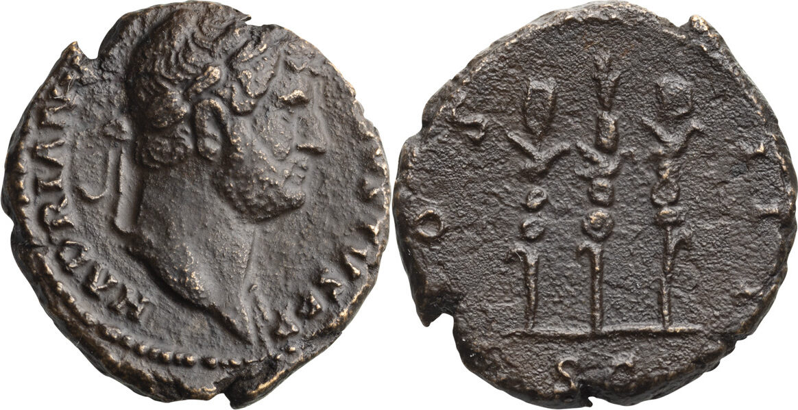 Ancient Roman c. 128 n. Chr. Hadrian. Quadrans | MA-Shops