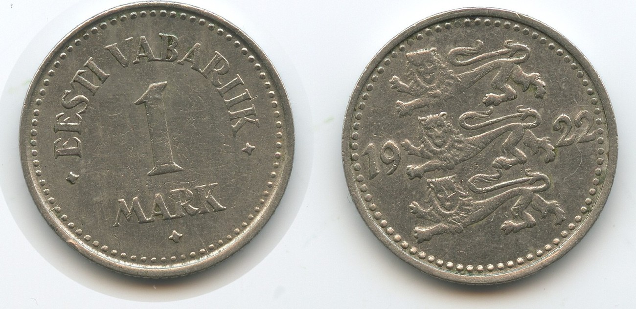 Estland 1 Mark 1922 M#5354 Eesti Vabariik Eesti Sehr schön - Vorzüglich ...