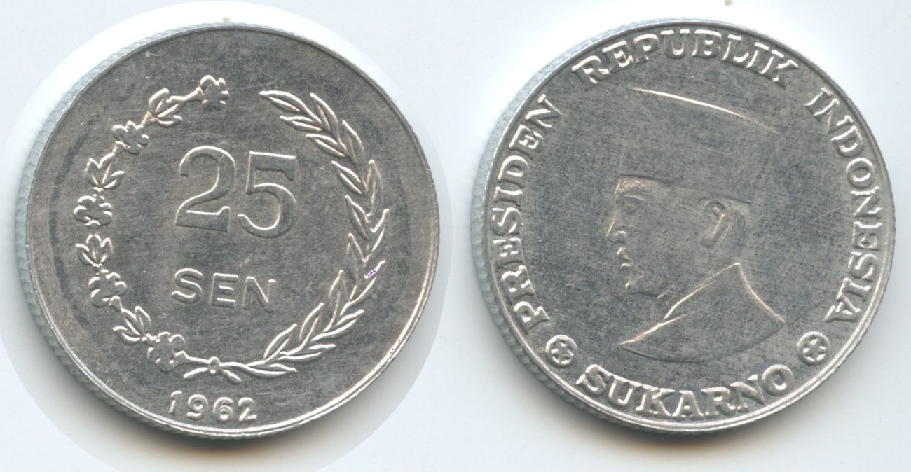 Indonesien Irian Barat 25 Sen 1962 M#5130 Mohammed Ahmad Sukarno Indonesia Sehr schön ...