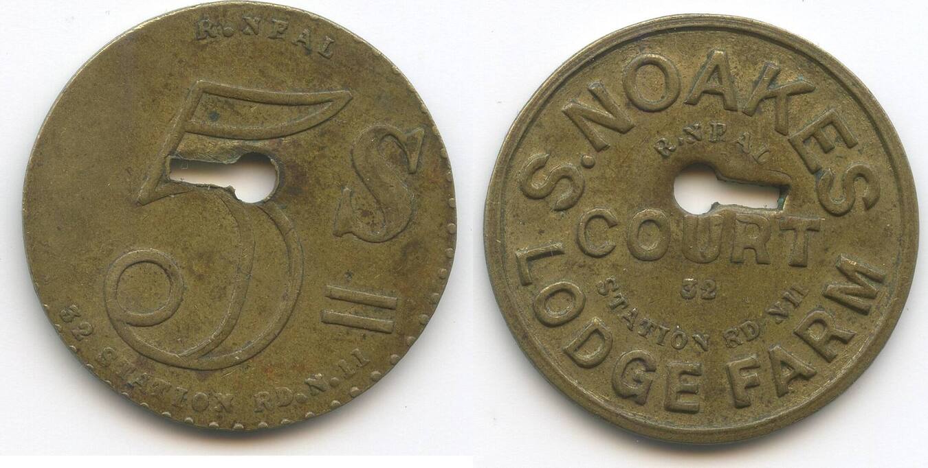 Großbritannien Token 5 Shillings Wertmarke T304 - R.Neal S.Noakes Lodge ...