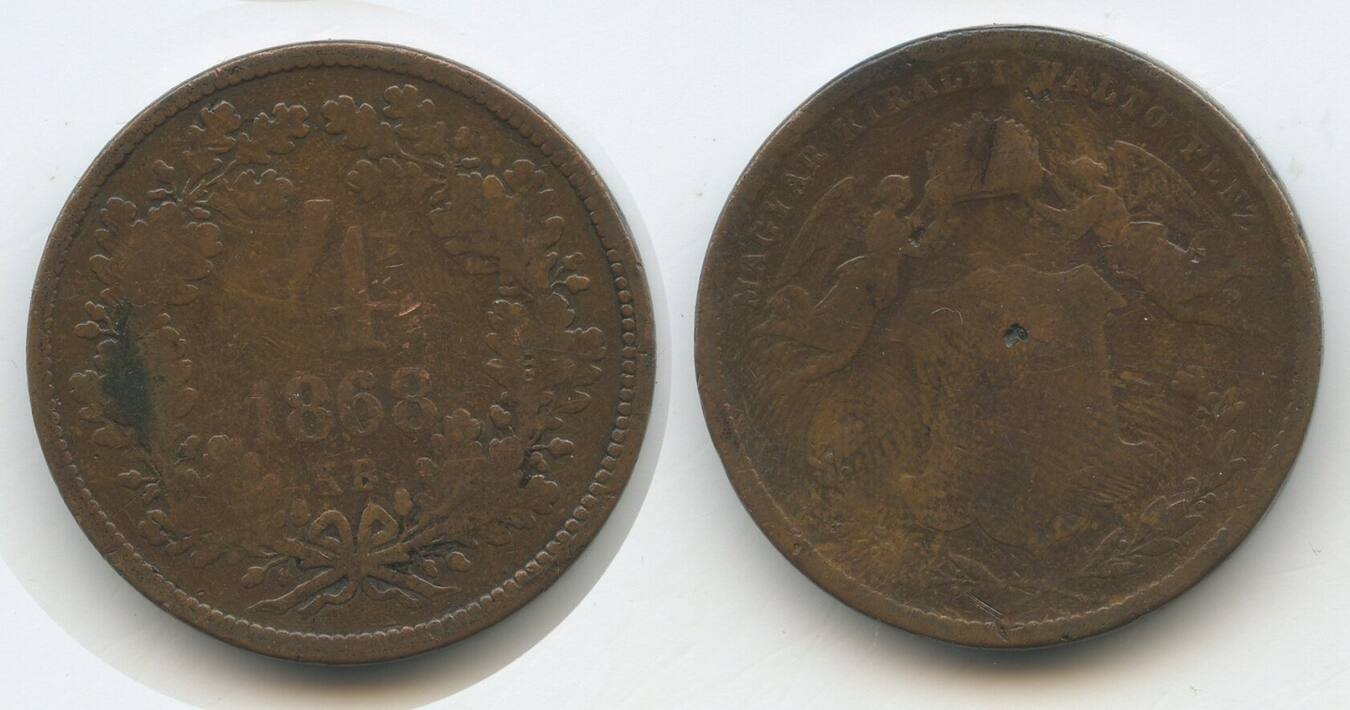 Ungarn Kaiserreich 4 Krajczar 1868 KB Kremnitz G5506 - Franz Joseph I. 1848-1916 Österreich ...