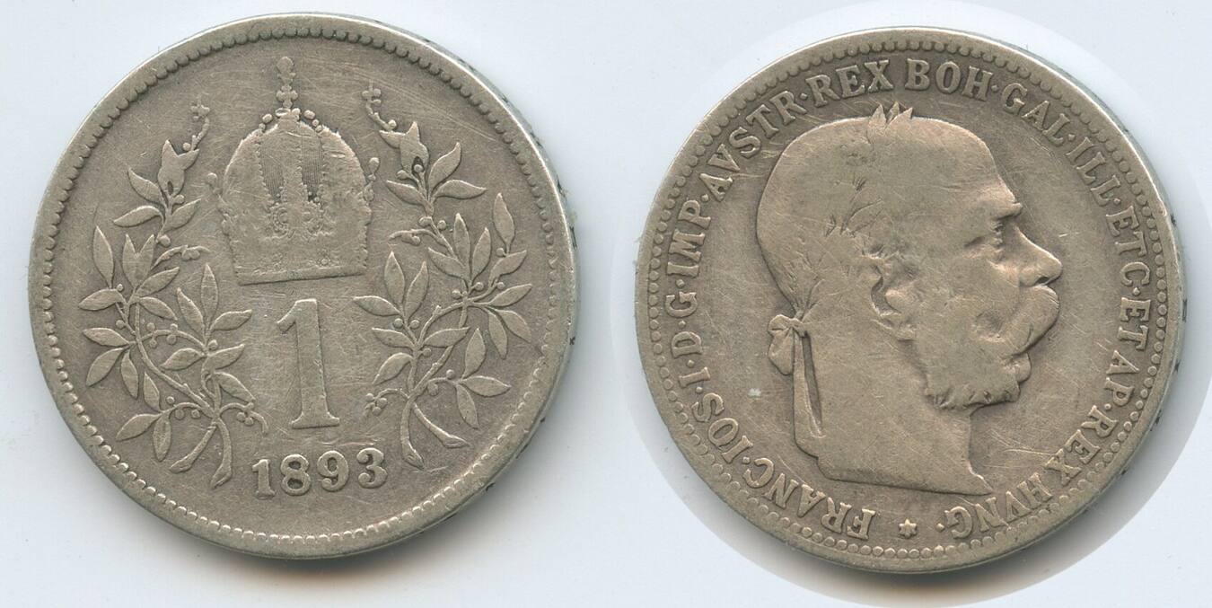 Österreich Kaiserreich 1 Krone 1893 Wien G4264 - Franz Joseph I. 1848 ...