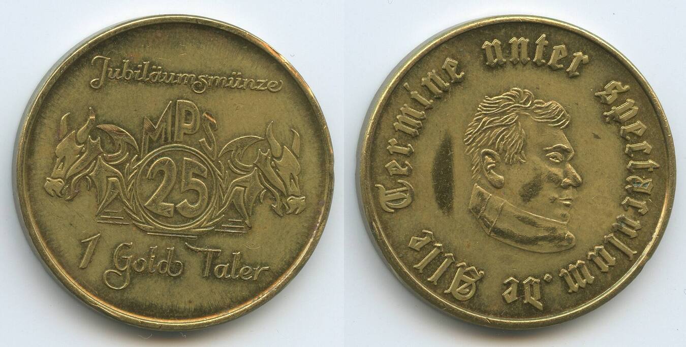 Deutschland Wertmarke 1 Gold-Taler nd GX1447 - Jubiläumsmünze 25 MPS ...