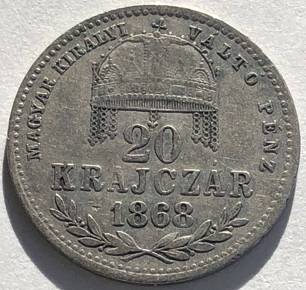 Ungarn Kaiserreich 20 Krajczar 1868 KB Kremnitz M#6018 - Franz Joseph I. 1848-1916 Österreich ...