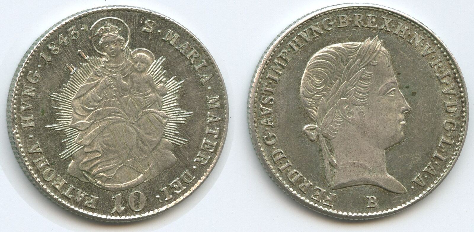 Ungarn Kaiserreich 10 Krajczar 1843 B Kremnitz M#7125 - Ferdinand I. 1835-1848 Österreich ...