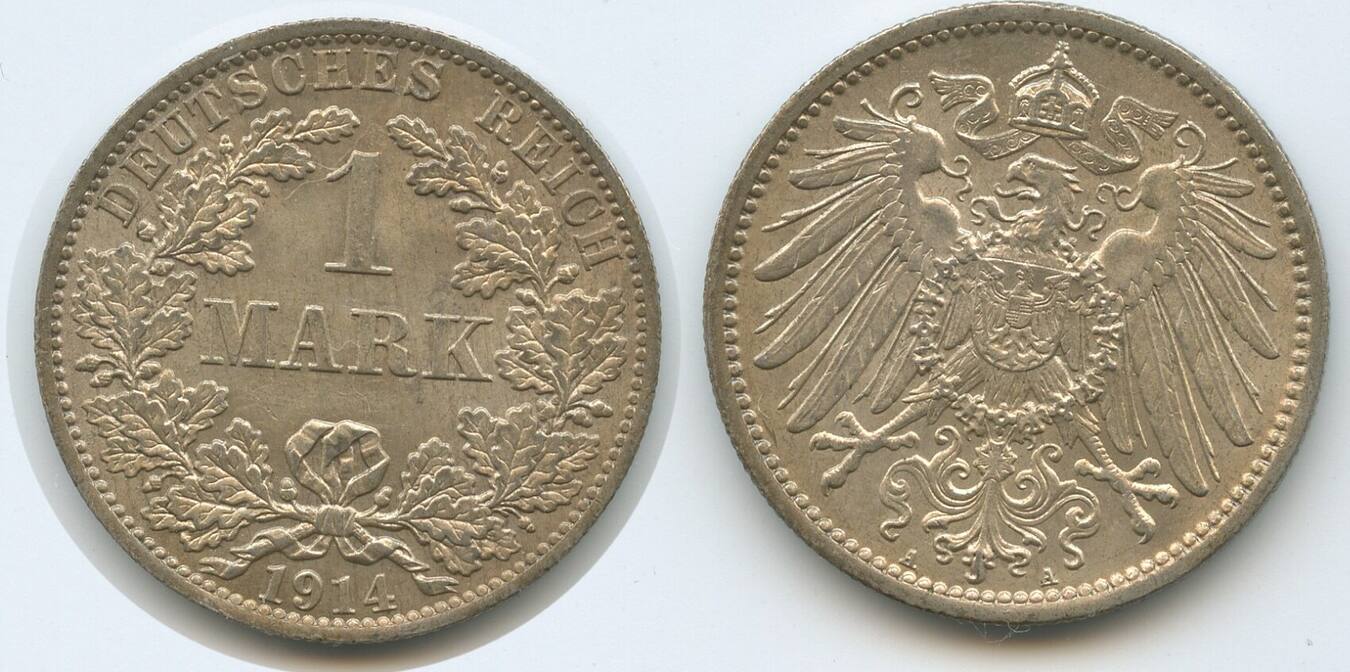 Deutsches Reich Kaiserreich 1 Mark 1915 E Muldenhütten G10898 - Germany Empire Wilhelm II. 1888 ...