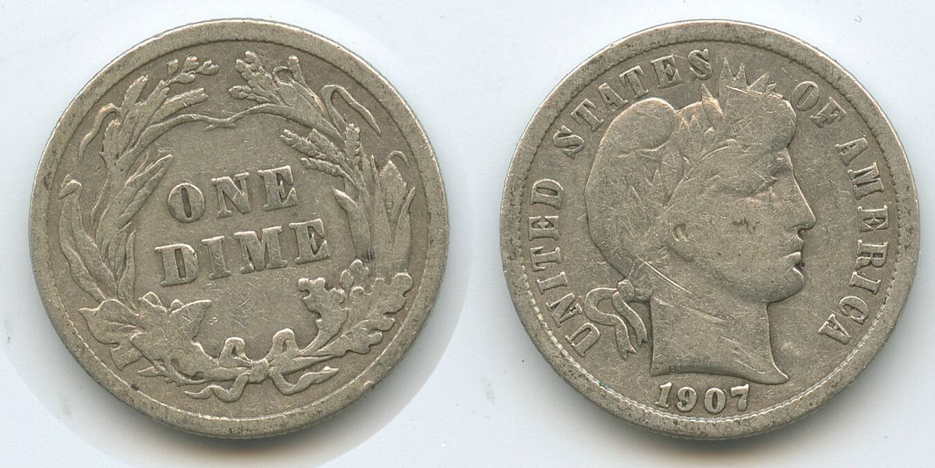 Vereinigten Staaten von Amerika One Barber Dime 1907 G6449 - United ...