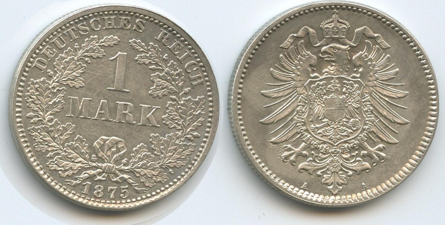 Deutsches Reich Kaiserreich 1 Mark 1875 A Berlin G10869 - Germany ...