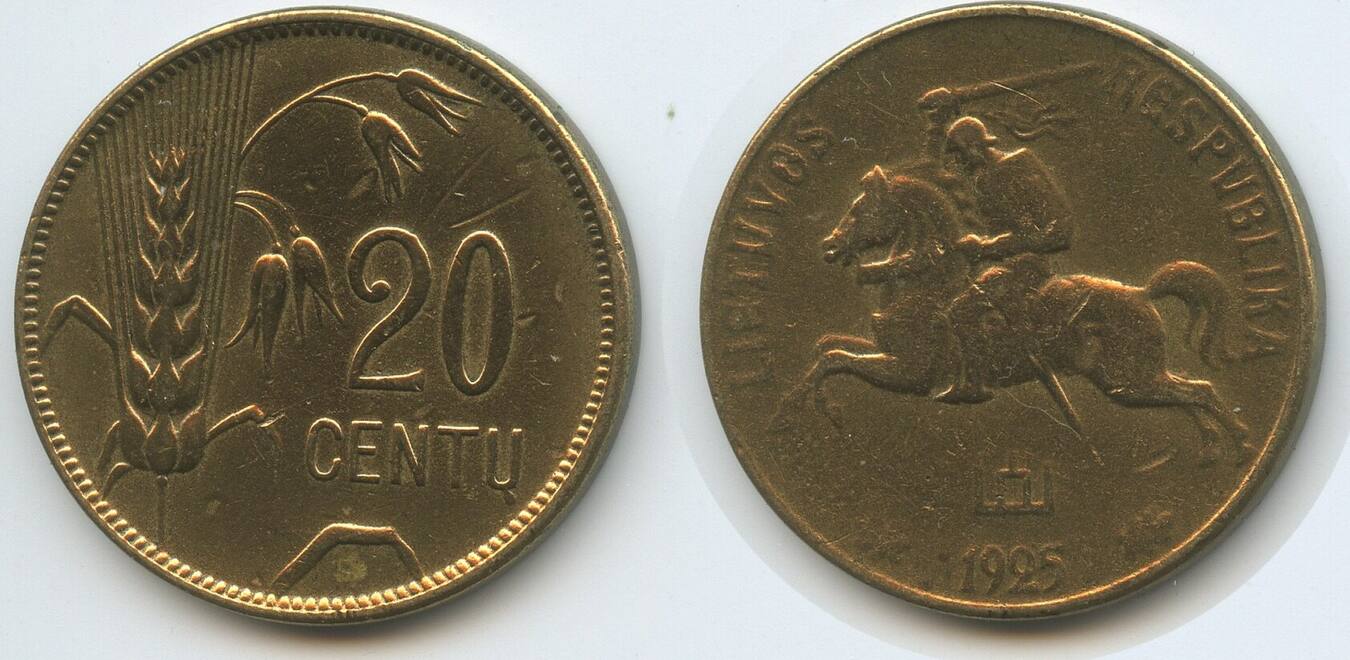 Litauen 20 Centu 1925 G8427 - Lithuania Latvia Sehr schön | MA-Shops