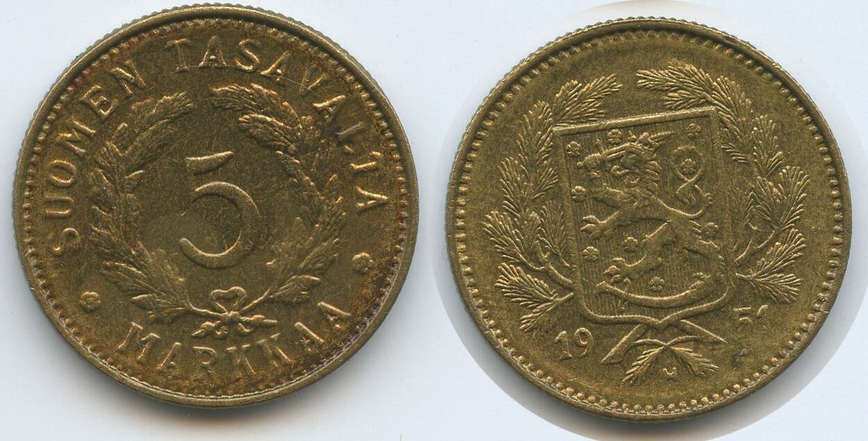 Finnland 5 Markkaa 1951 H G13886 - Finland Suomen Tasavalta Sehr Schön ...