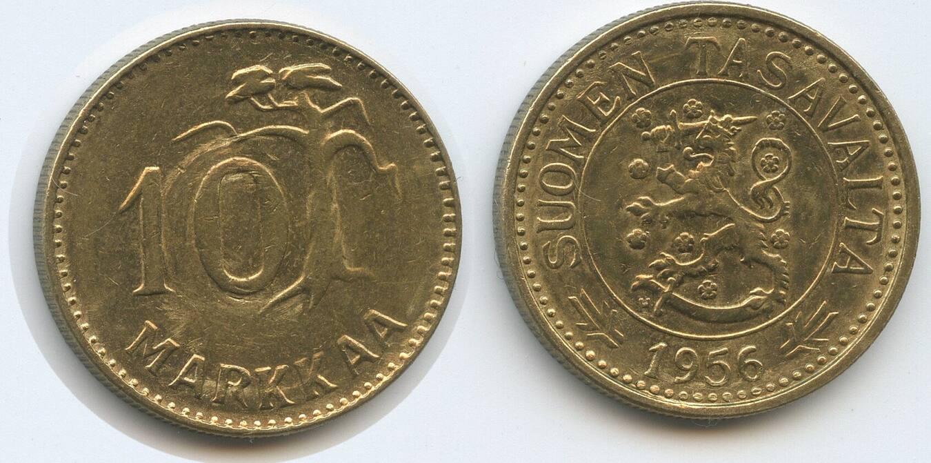 Finnland 10 Markkaa 1956 H G9712 - Baum Tree Finland Suomen Tasavalta ...