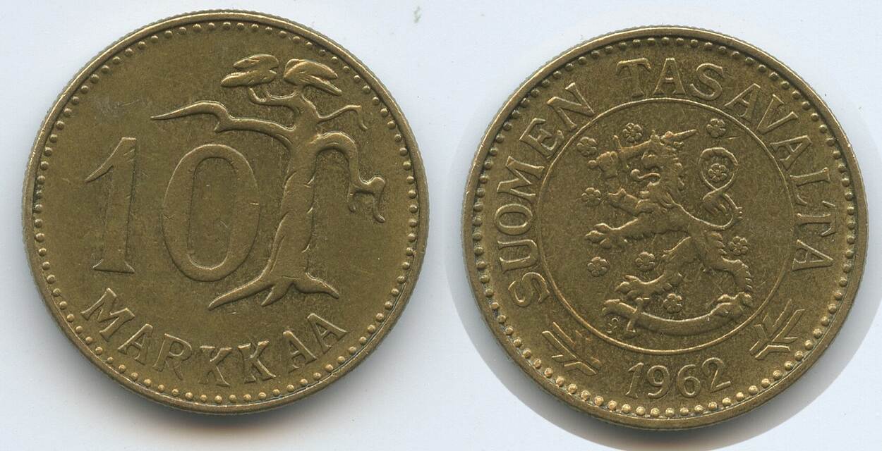 Finnland 10 Markkaa 1962 S G9731 - Baum Tree Finland Suomen Tasavalta ...
