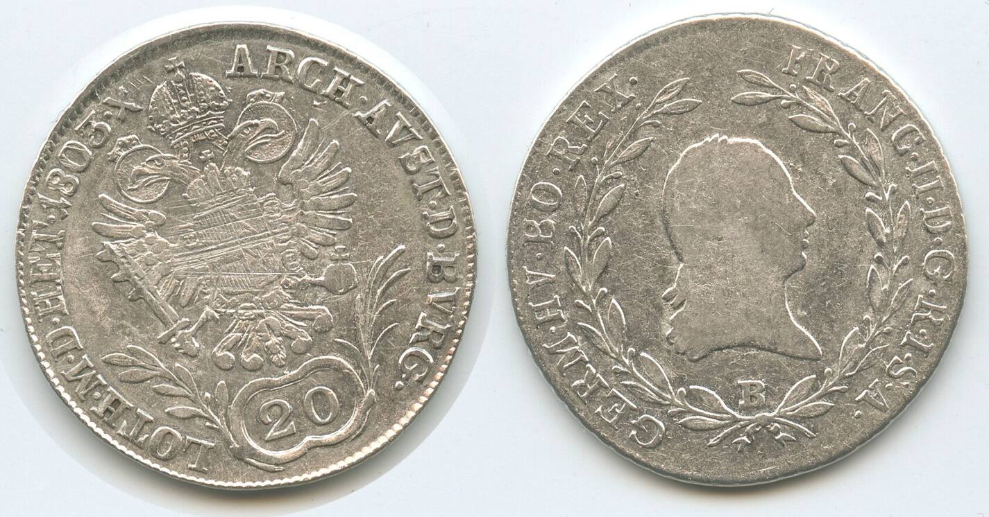 Österreich Ungarn 20 Kreuzer 1803 B Kremnitz H0041 - Franz II.1792-1835 Austria Hungary Sehr ...