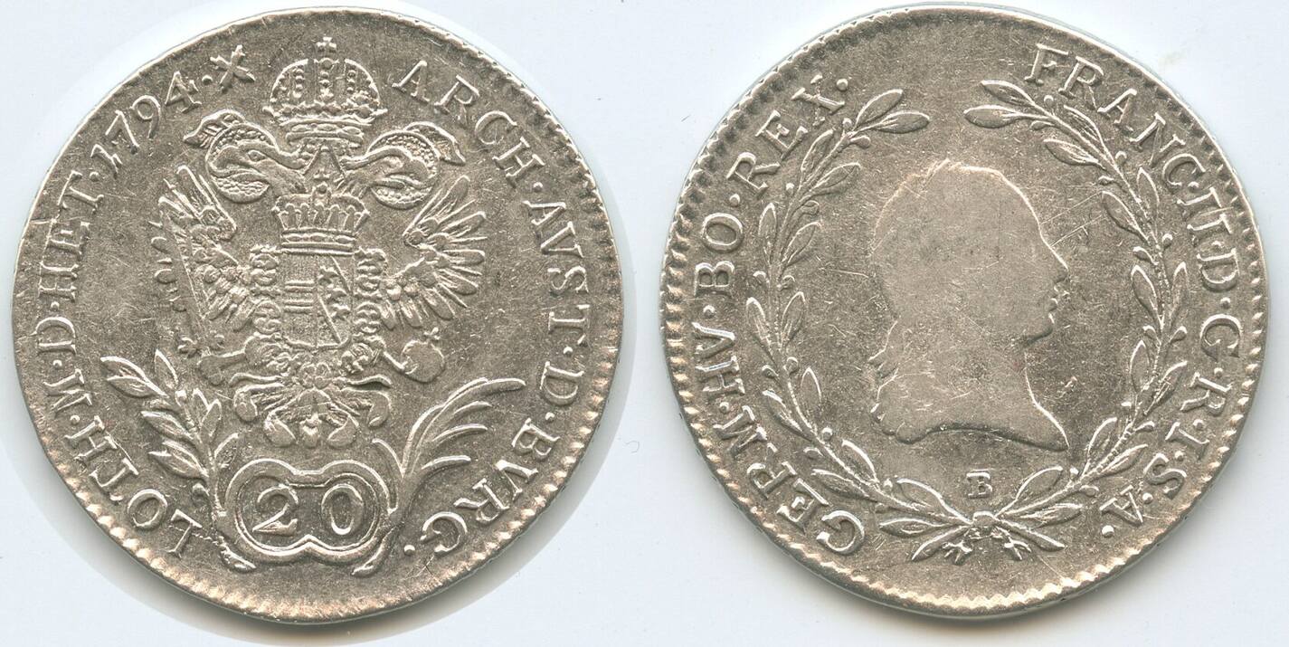 RDR Österreich Ungarn 20 Kreuzer 1794 B Kremnitz H0204 - Franz II. 1792-1835 Sehr Schön ...