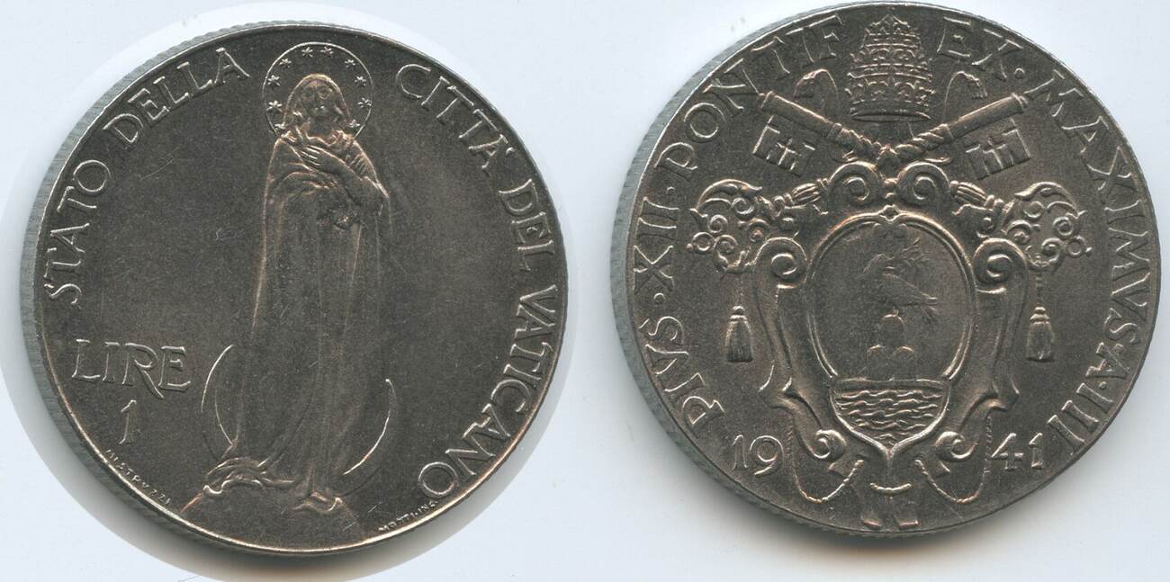 Vatikan 1 Lira 1941-III G4487 - Vatican City Pius XII. 1939-1958 Fast unzirkuiert | MA-Shops