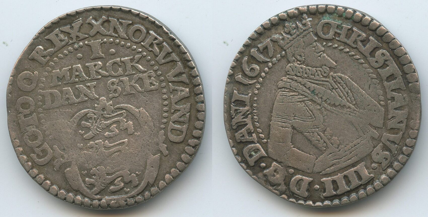 Dänemark 1 Mark Dansk 1617 Kopenhagen H0557 - Christian IV. 1588-1648 ...